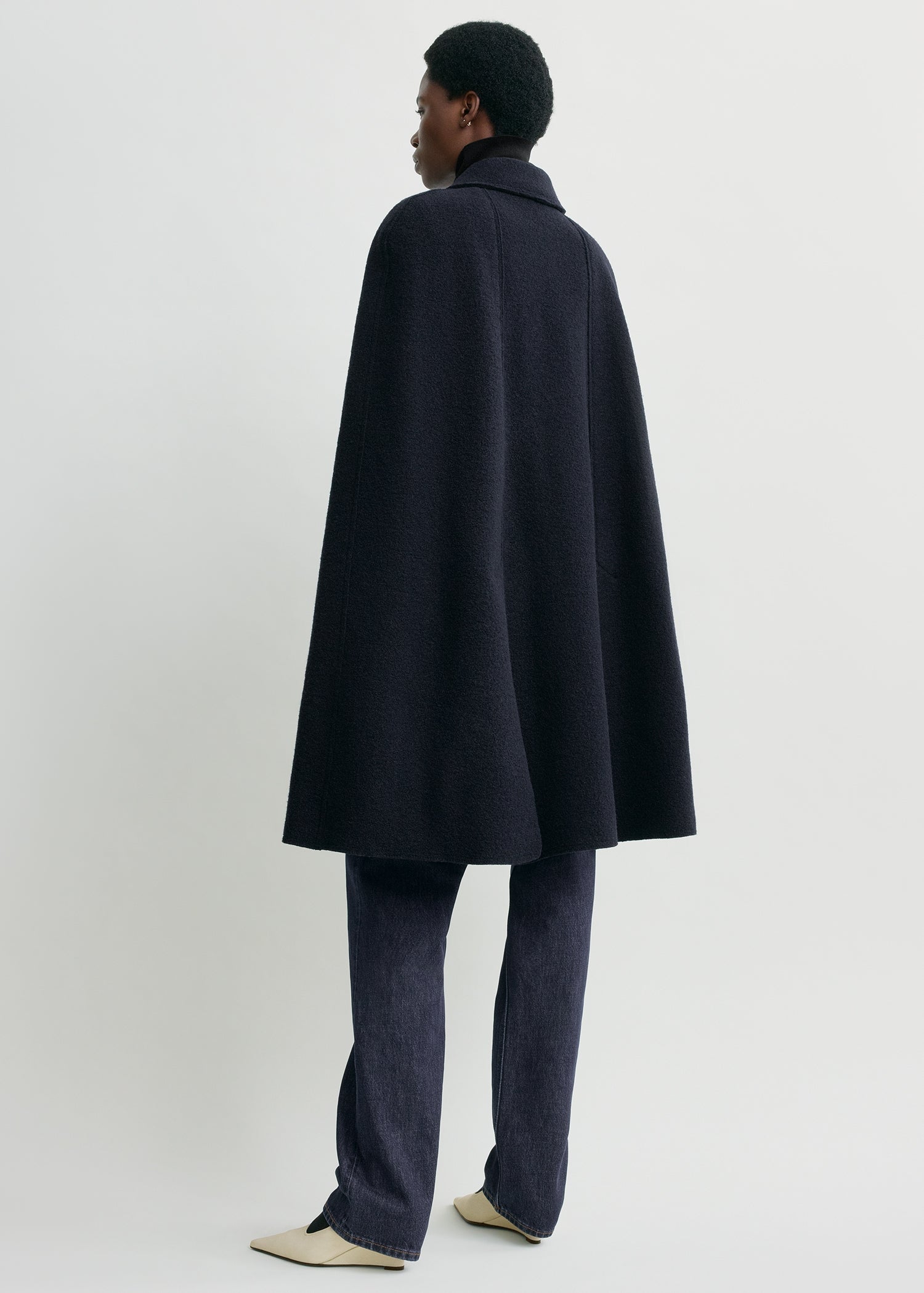 dark blue cape jacket